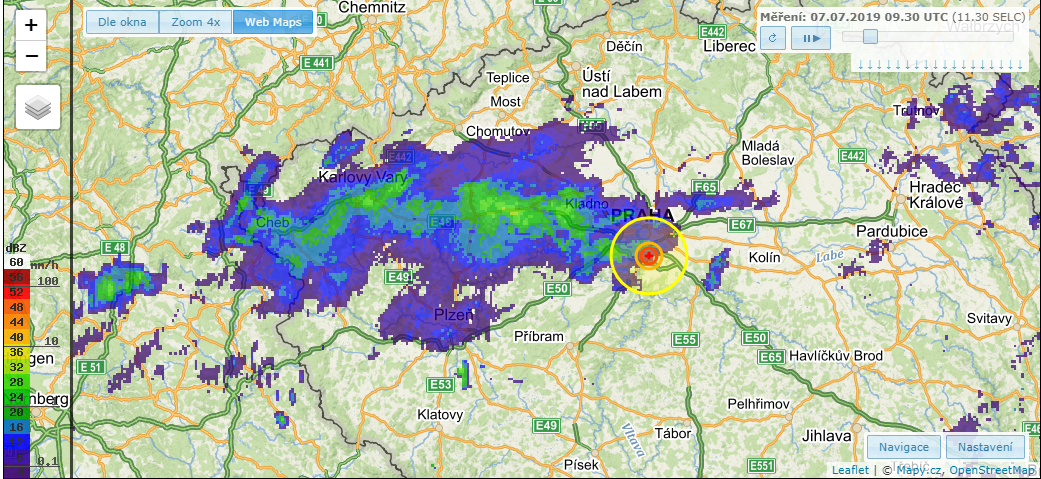 RADAROVÉ SNÍMKY - Proč neprší, když mi radar ukazuje srážky, a naopak?